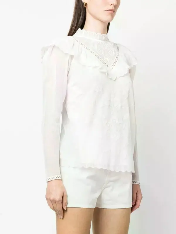TWINSET Embroidered Mesh Blouse