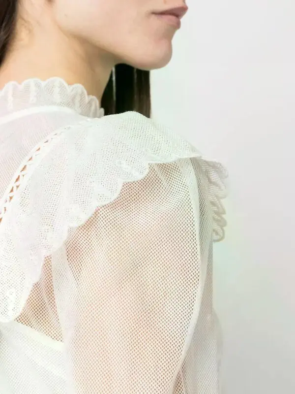 TWINSET Embroidered Mesh Blouse