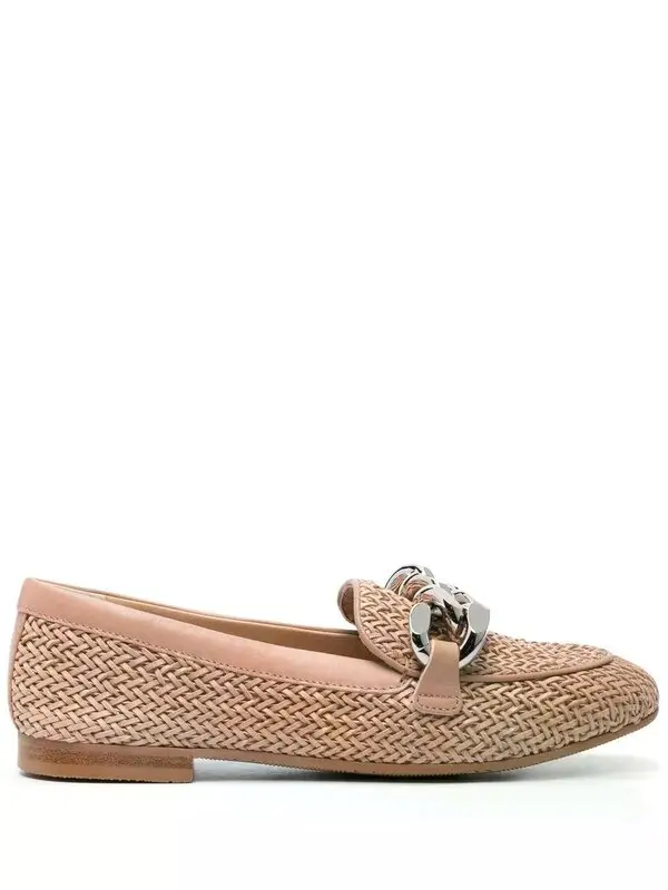 Casadei Chain-link Woven Loafers - Neutrals
