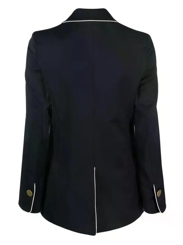 MERCI Double-breasted Blazer With Contrast Trim