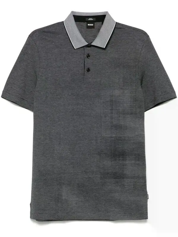 BOSS Contrasting-collar Cotton Polo Shirt