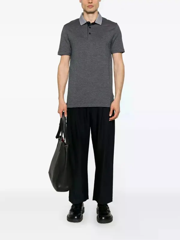 BOSS Contrasting-collar Cotton Polo Shirt