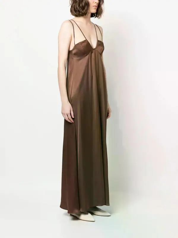 AERON Satin U-neck Maxi Dress