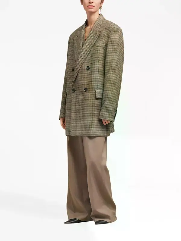 AMI Paris Check-print Double-breasted Blazer