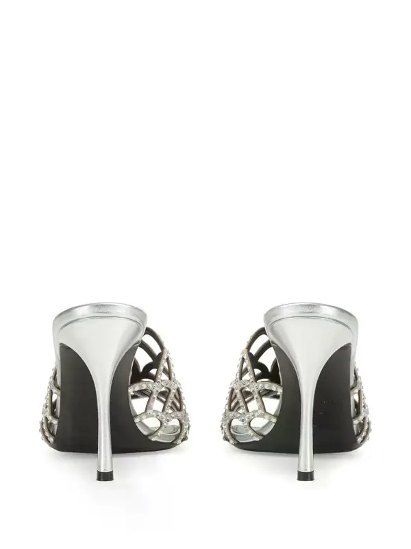 SERGIO ROSSI Sr Mermaid 90mm Leather Mules - Silver