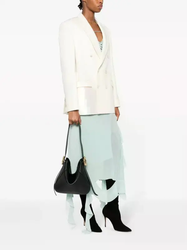 LANVIN Melodie Leather Shoulder Bag - Black