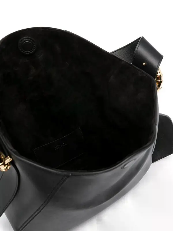 LANVIN Melodie Leather Shoulder Bag - Black