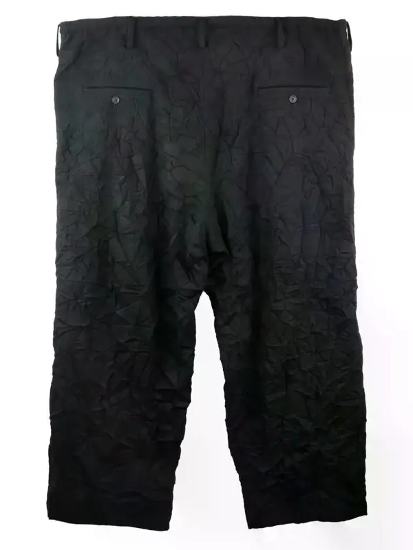 Yohji Yamamoto Crinkled Wool-blend Shorts