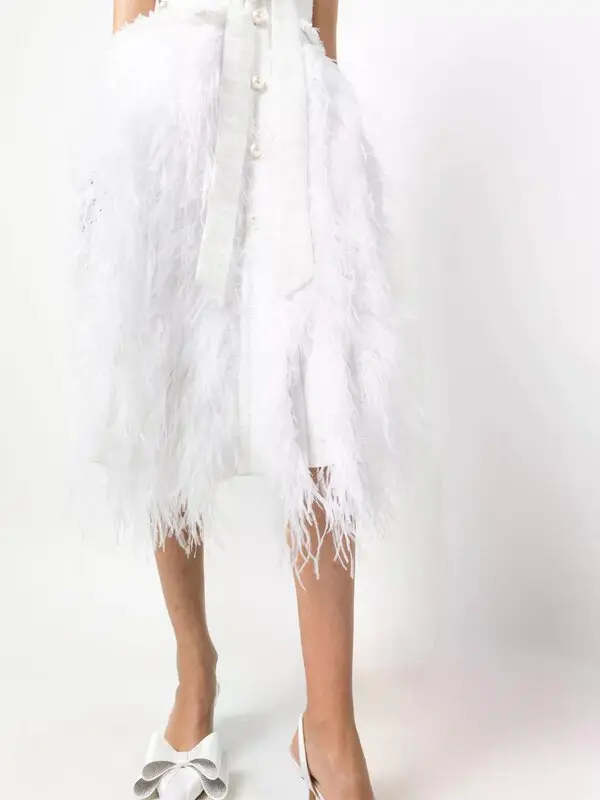 Huishan Zhang Feather-trim Tweed Dress