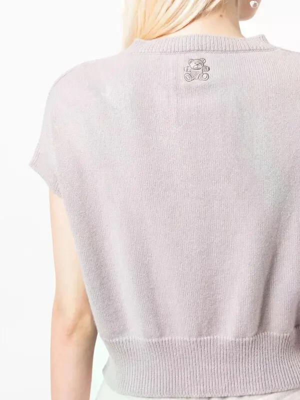 TEDDY CASHMERE Genova Sleeveless Cropped Cashmere Jumper - Grey