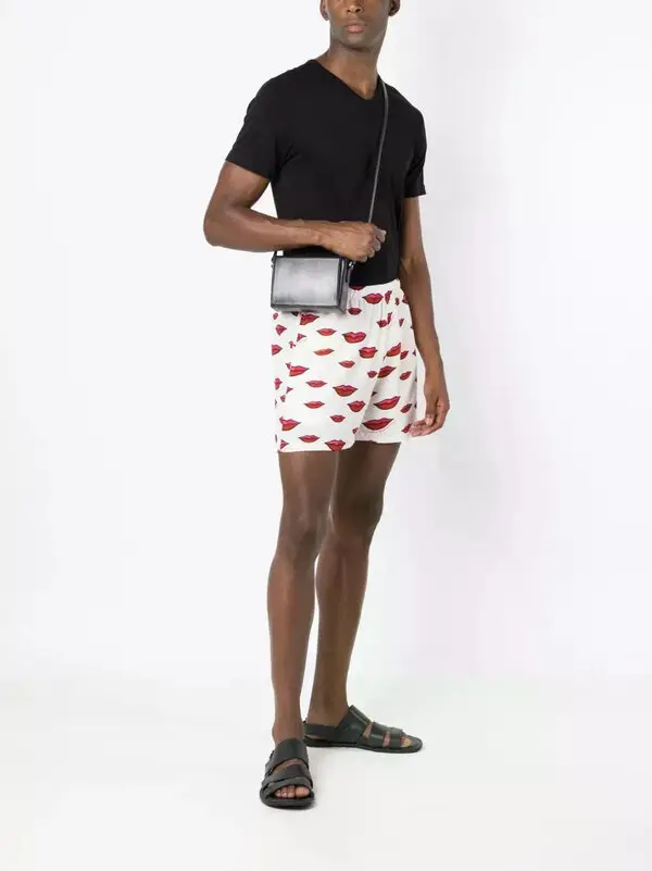 AMIR SLAMA Lips-print Cotton Shorts