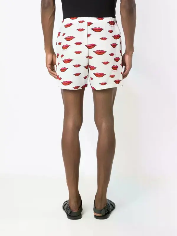AMIR SLAMA Lips-print Cotton Shorts