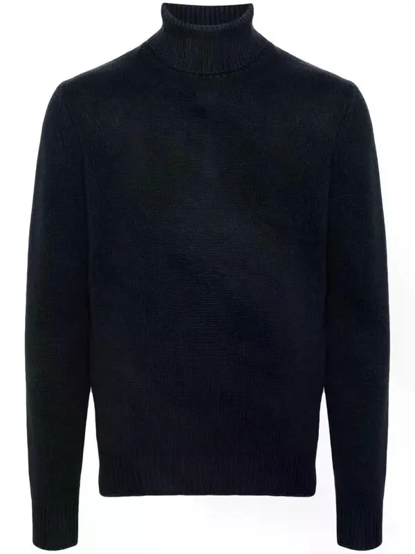 DELL'OGLIO Roll-neck Knit Jumper - Blue