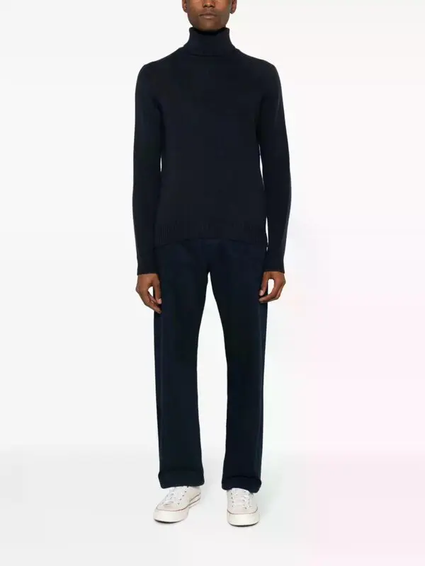 DELL'OGLIO Roll-neck Knit Jumper - Blue