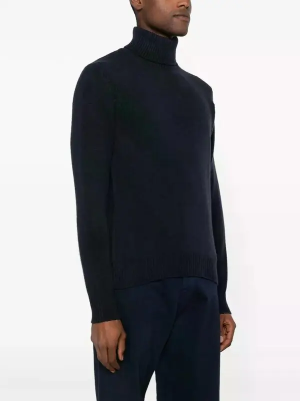 DELL'OGLIO Roll-neck Knit Jumper - Blue