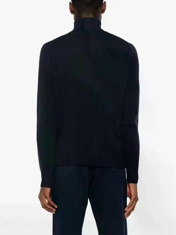DELL'OGLIO Roll-neck Knit Jumper - Blue