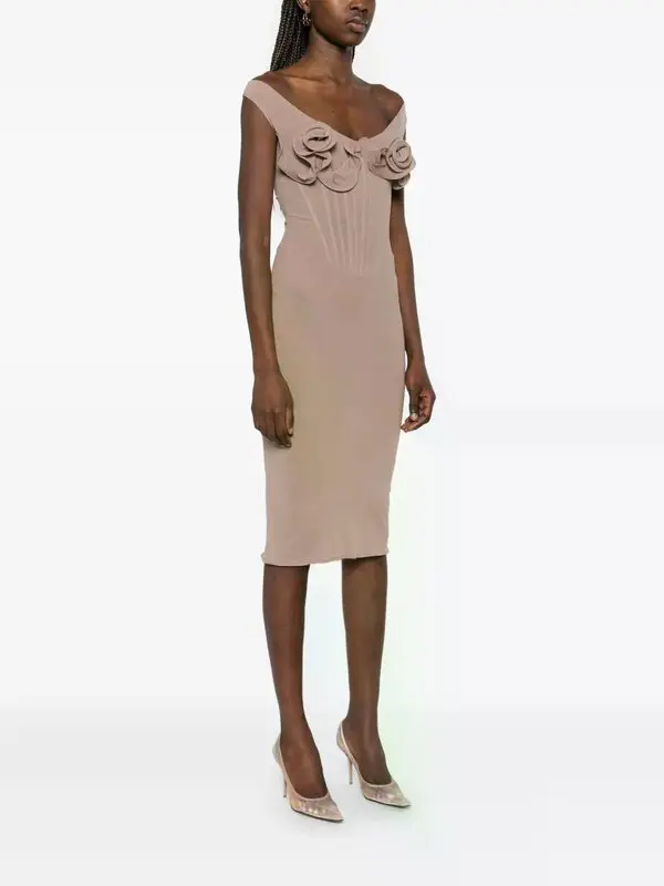 Magda Butrym Rose-appliqué Corset Midi Dress