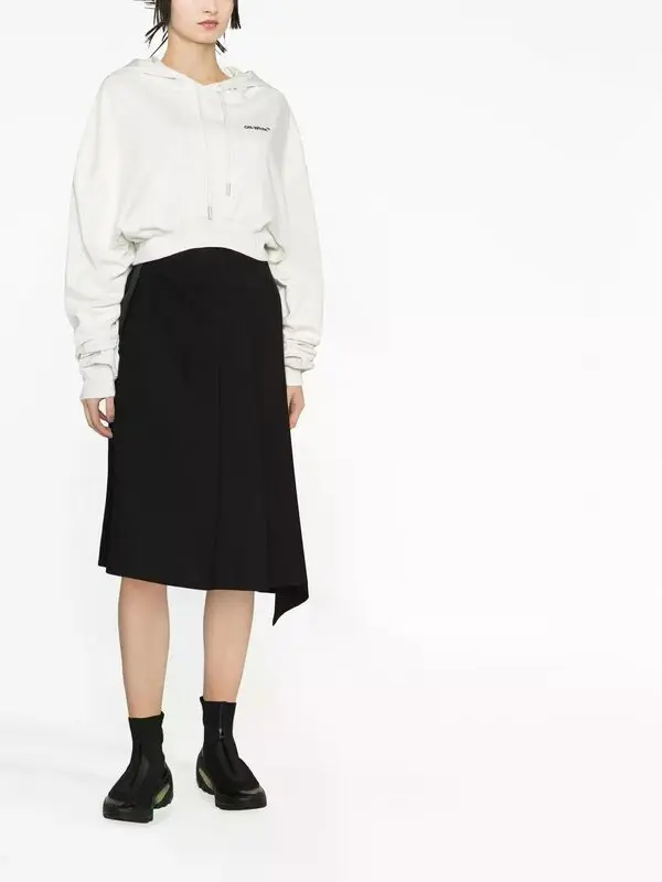 Off-White Logo-print Cropped Hoodie