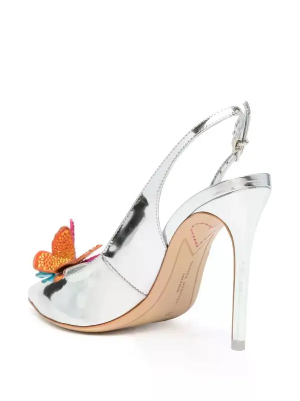 SOPHIA WEBSTER Vanessa Metallic-finish Slingback Pumps