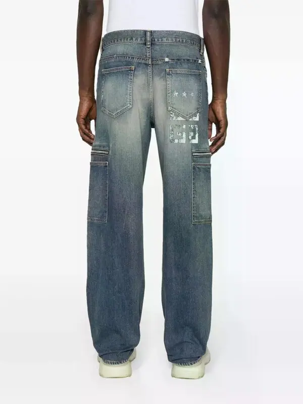 Givenchy Straight-leg Cargo Jeans In Washed Denim