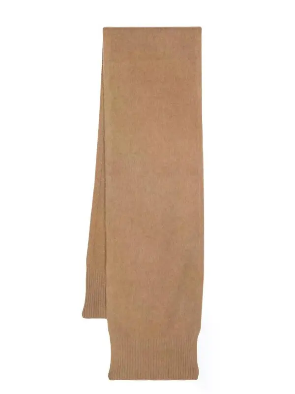 PAURA Ribbed-edge Virgin Wool Scarf - Neutrals