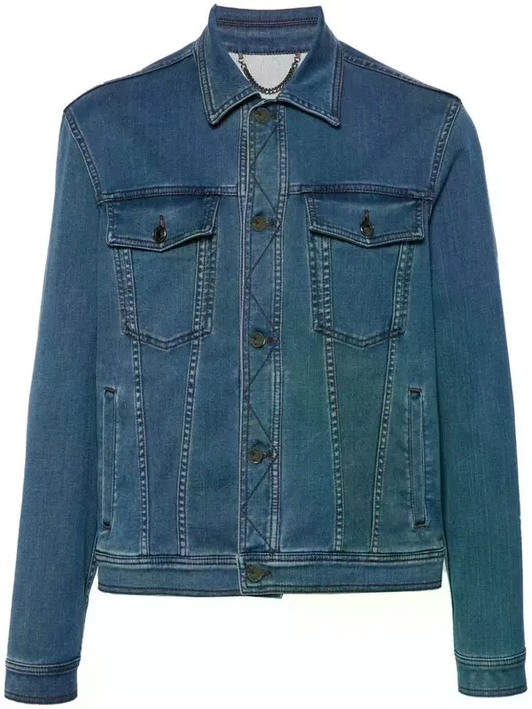 Canali Classic-collar Denim Jacket