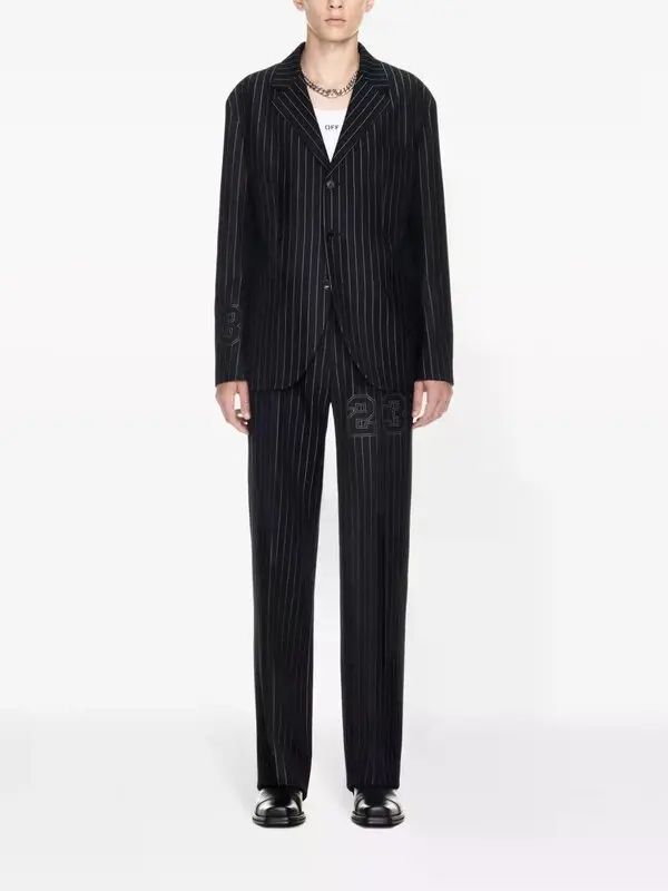 Off-White 23-print Pinstriped Blazer