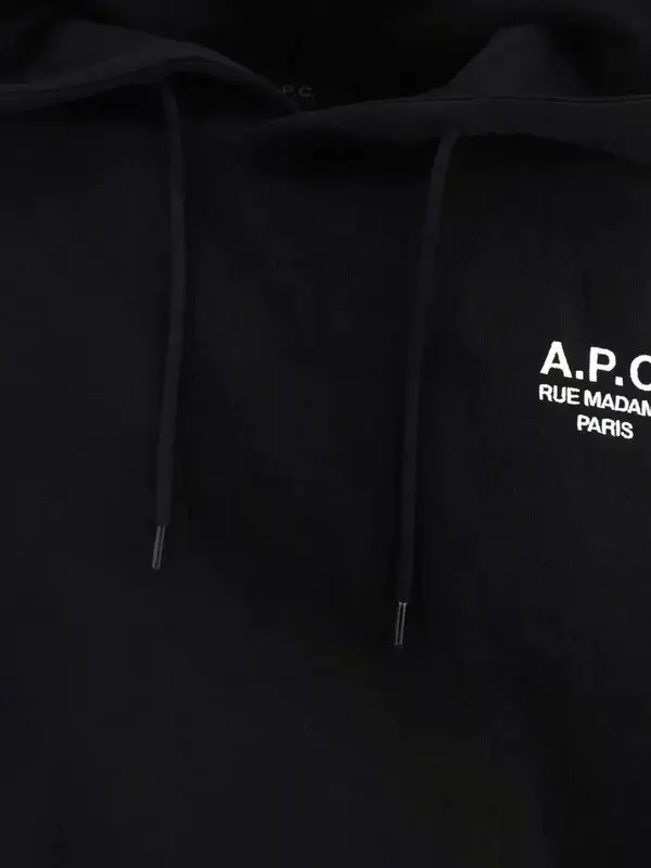 A.p.c. Logo Print Drawstring Hoodie - Blue