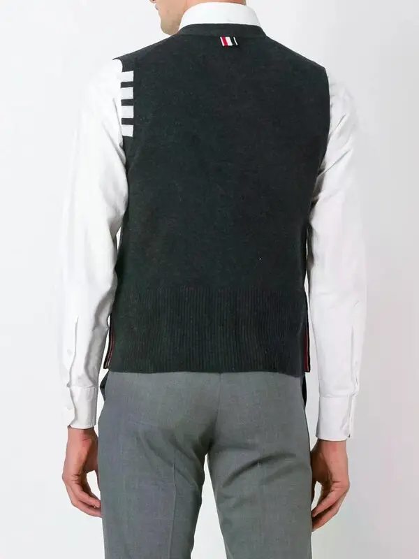 Thom Browne 4-bar Cashmere Cardigan Vest