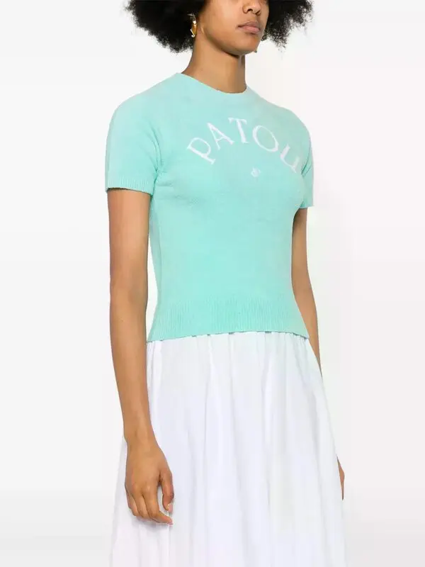 PATOU Logo-jacquard Knitted Top