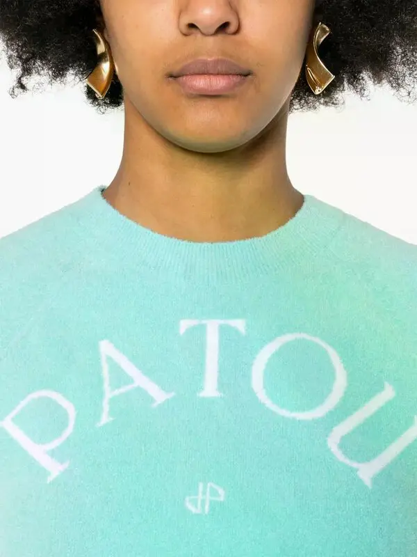 PATOU Logo-jacquard Knitted Top
