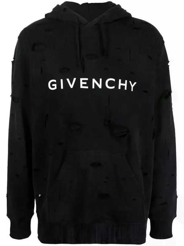 Givenchy Distressed-effect Drawstring Hoodie