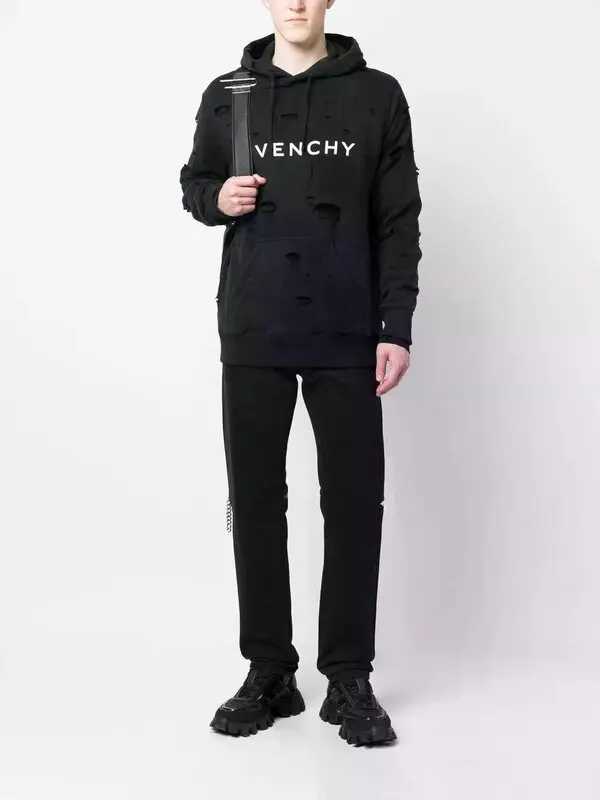Givenchy Distressed-effect Drawstring Hoodie