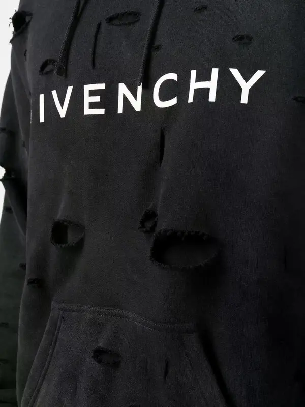Givenchy Distressed-effect Drawstring Hoodie