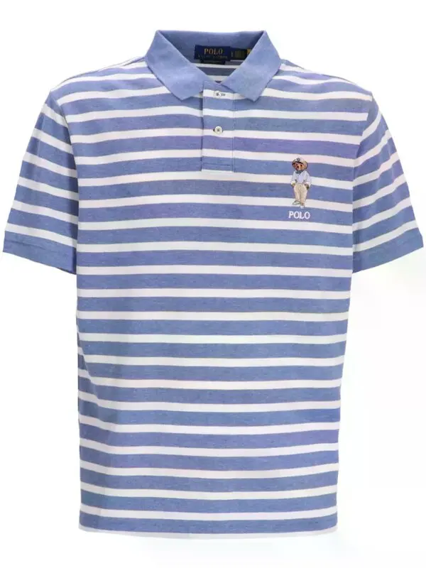Polo Ralph Lauren Polo Bear Striped Polo Shirt - Blue