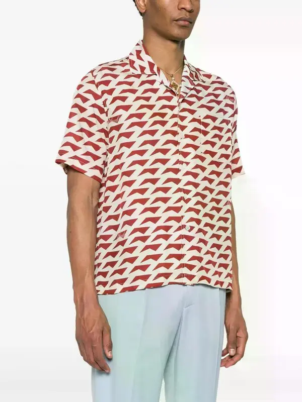 Rhude Geometric-pattern Silk Shirt