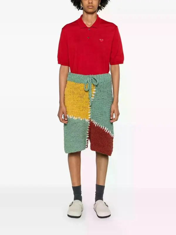 Play Comme Des Garcon Heart-patch Wool Polo Shirt - Red