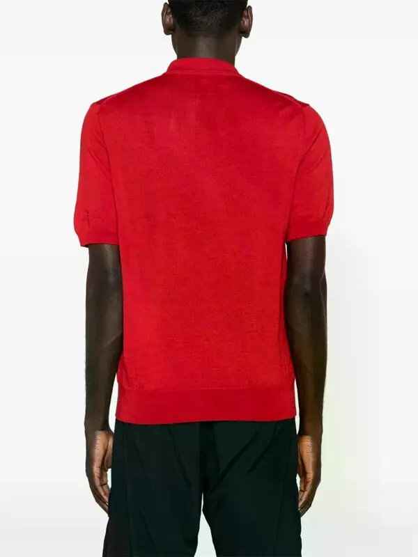 Play Comme Des Garcon Heart-patch Wool Polo Shirt - Red