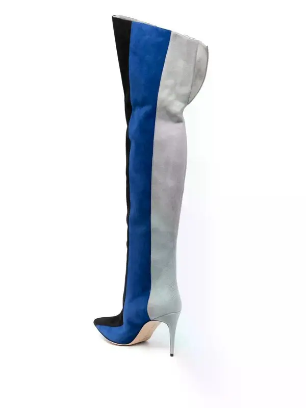 Manolo Blahnik 85mm Suede Thigh-high Boots
