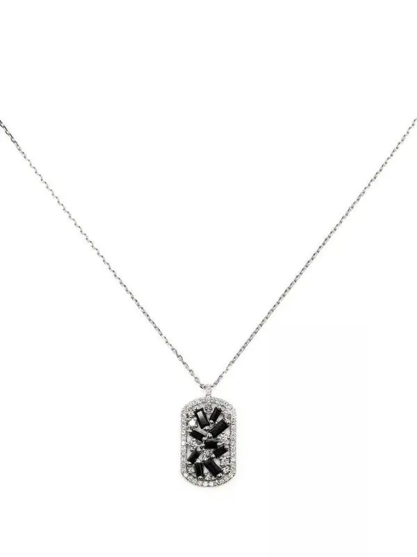 SUZANNE KALAN 18kt White Gold Diamond And Sapphire Necklace - Silver