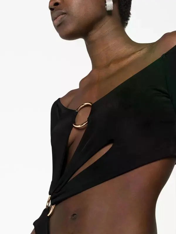 LOUISA BALLOU Cut-out Asymmetric Jersey Top