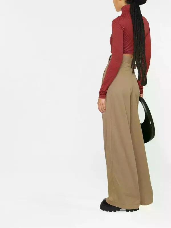AMBUSH Checkerboard Print Cropped Long-sleeve Top