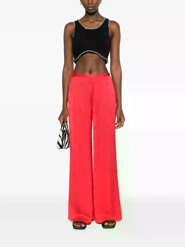 FORTE_FORTE Star-jacquard Satin Trousers