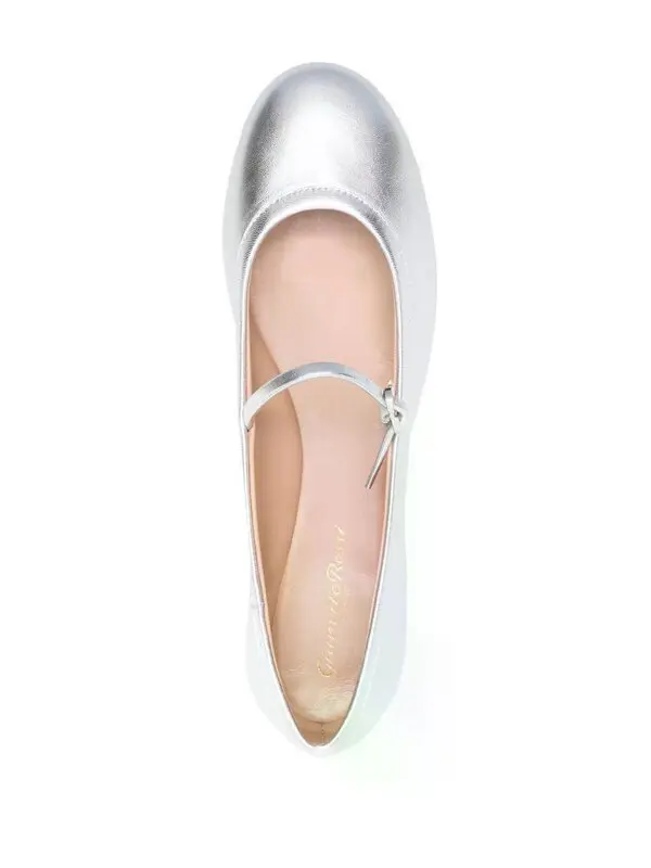 GIANVITO ROSSI Carla Ballerina Flats - Silver