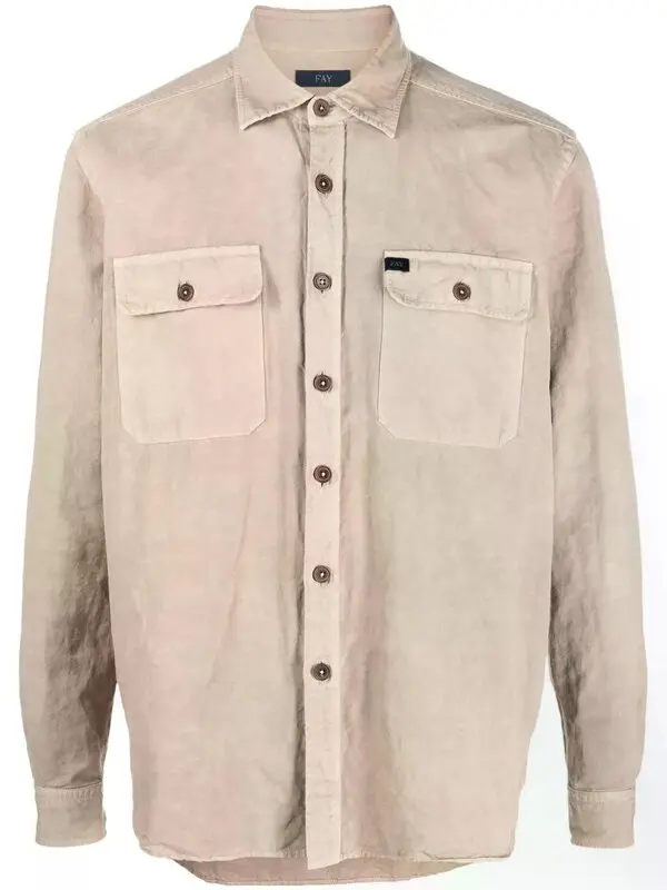FAY Logo-patch Button-up Shirt
