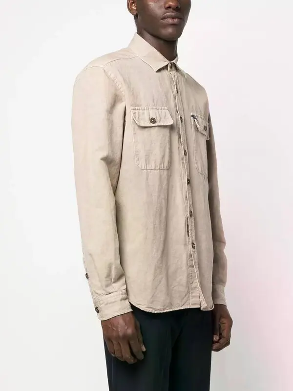 FAY Logo-patch Button-up Shirt
