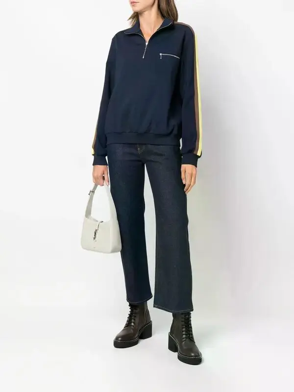 Tory Burch Side Stripe Detail Sweatshirt - Blue