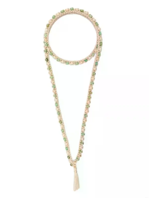 Alanui Beaded Crochet Necklace - Neutrals