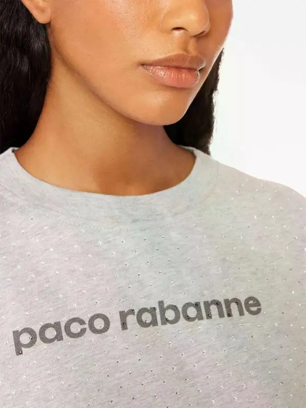 Rabanne Logo-print Rhinestone T-shirt
