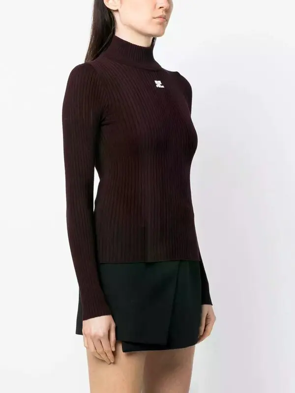 COURREGES Reedition Ribbed Sweater - Brown